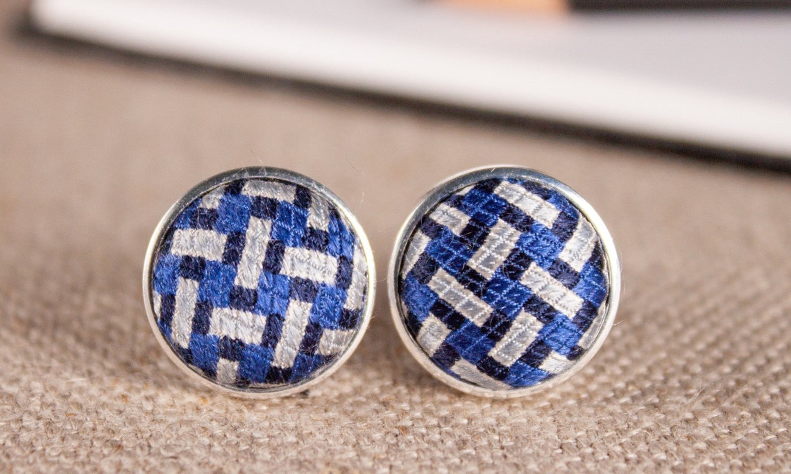 Classic Navy Blue Cufflinks Vintage Cufflinks Unisex Gift Birthday ...