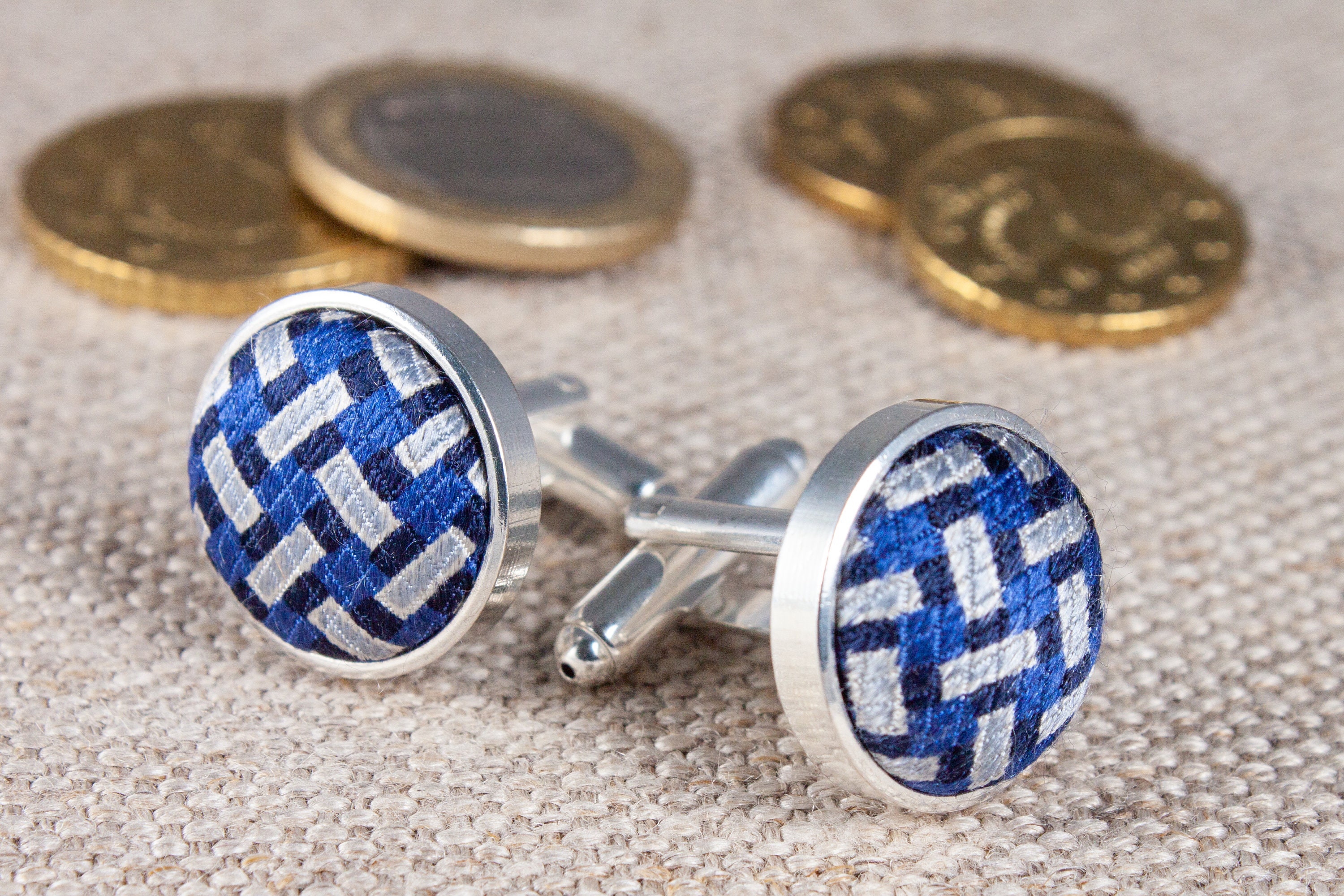 Classic Navy Blue Cufflinks Vintage Cufflinks Unisex Gift Birthday ...