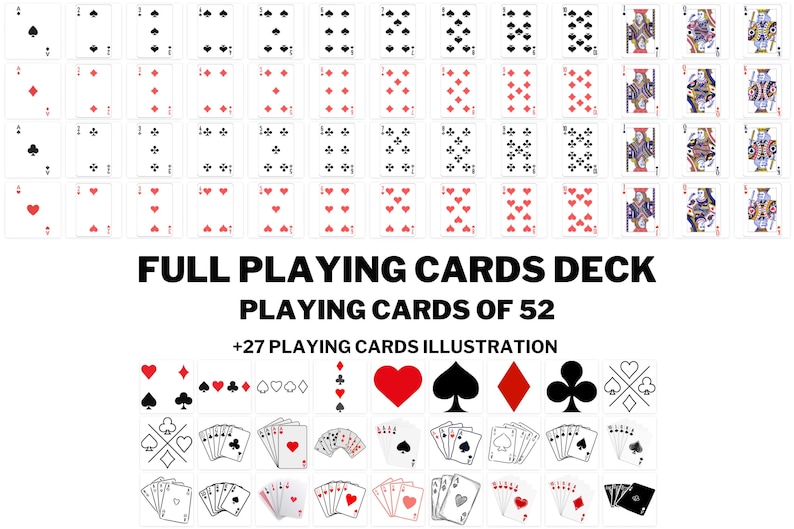 Playing Cards Deck Svg Bundle, Card Games Svg, Card Suit Svg, Poker Svg ...