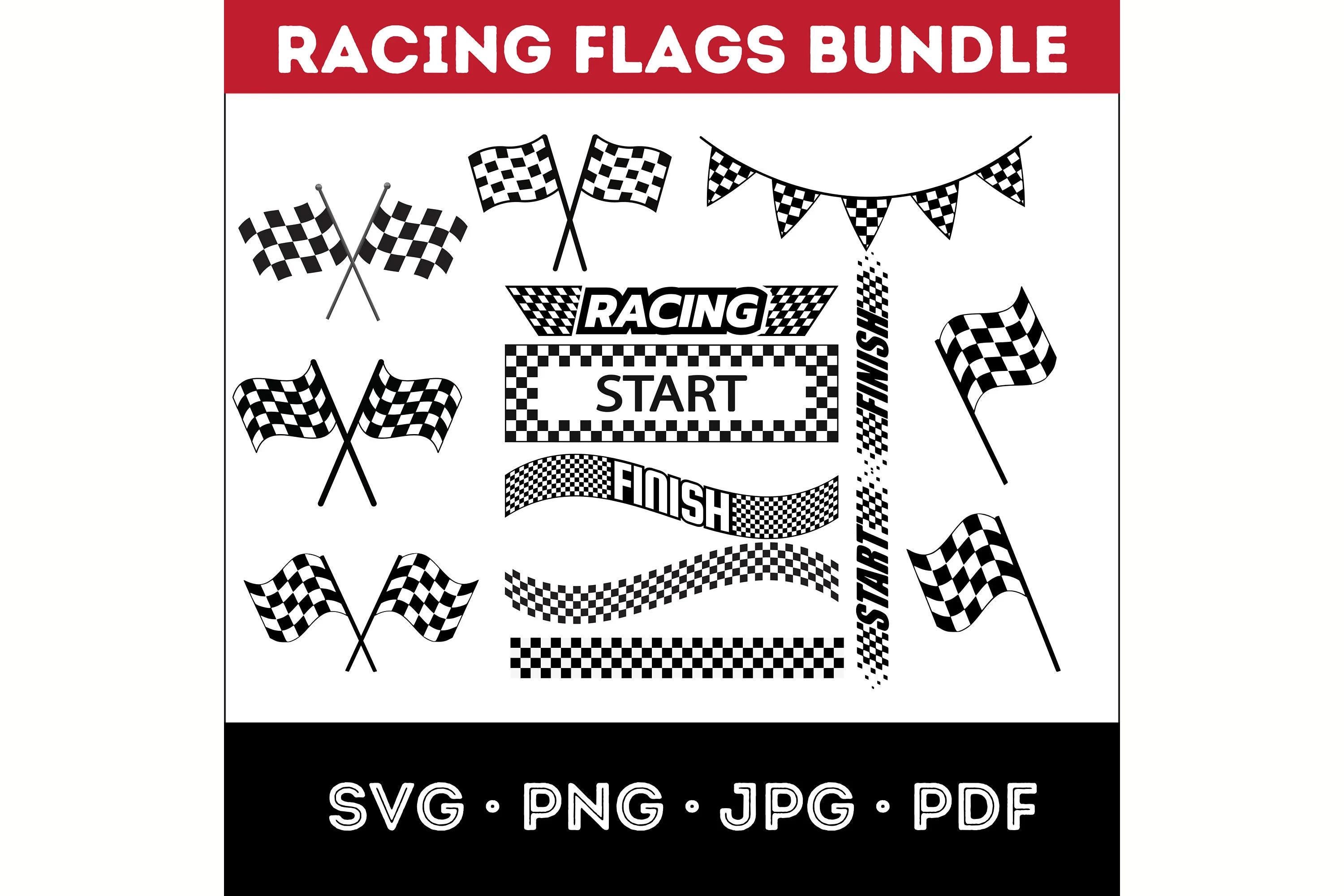 Racing Flags Bundle SVG, PNG, Jpg, Pdf Checkered Flag, Racing, Race ...