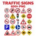 Traffic Signs PNG Bundle, 600 Traffic Symbol Collection, Road Signs ...