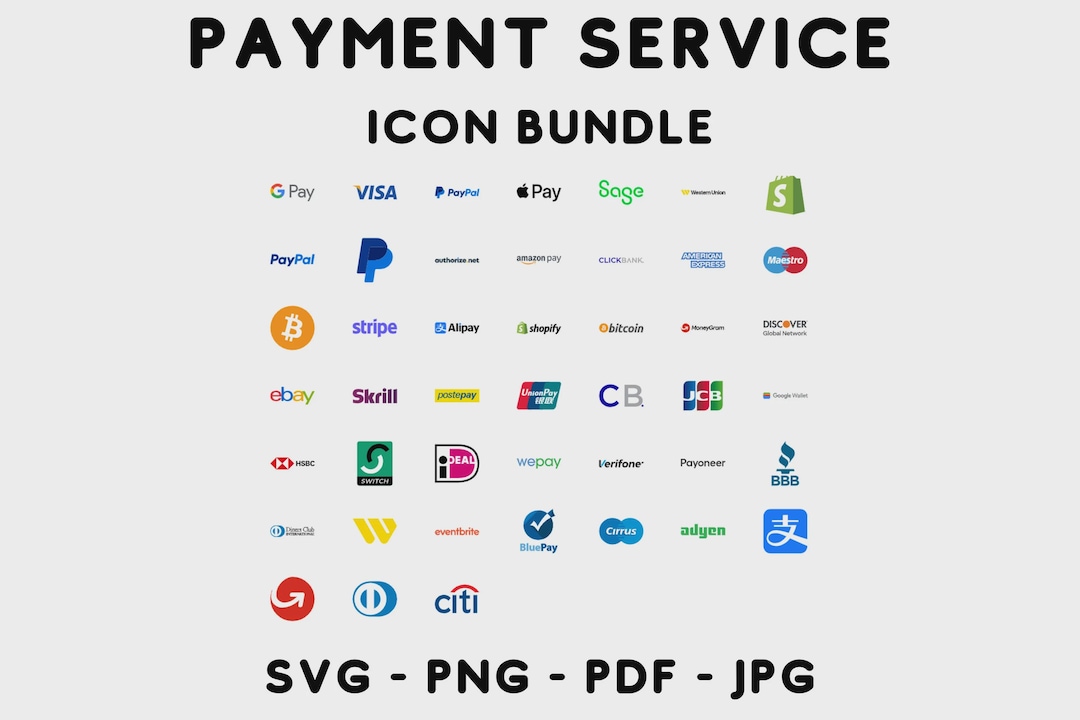 45 Payment Methods SVG, Png, Jpg, Pdf, Shop Payment Logos Payment Sign ...