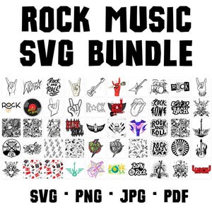 Rock Music SVG Bundle | Guitar and Hand Gesture Designs for Cricut - Etsy