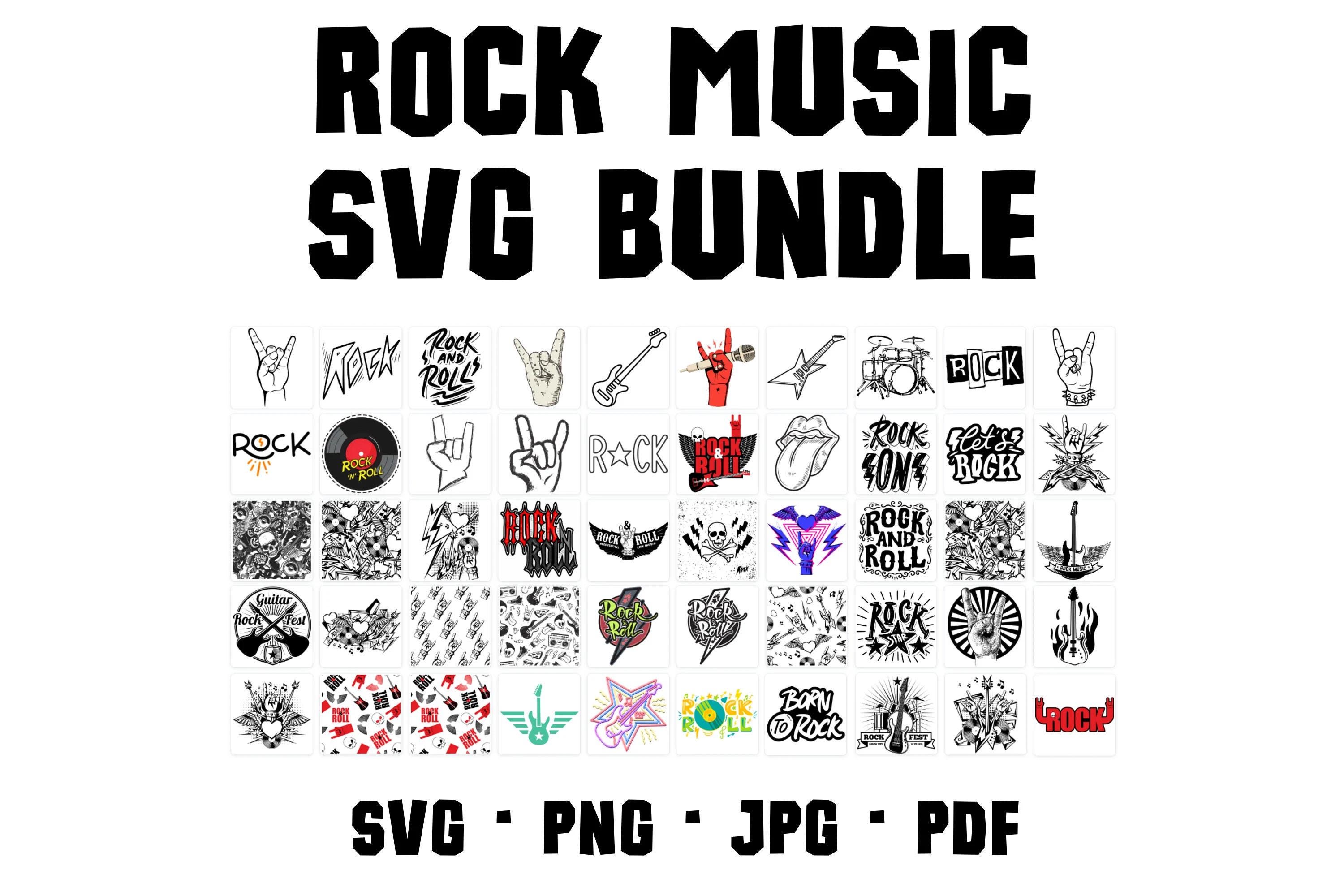 Rock Svg Bundle, Rock Music SVG, Electric Guitar, Rock Logo, Rock Icon ...
