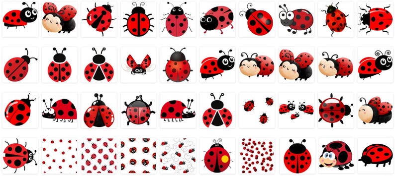 Ladybug SVG Bundle | Layered Ladybug Clipart (40 Files) - Etsy
