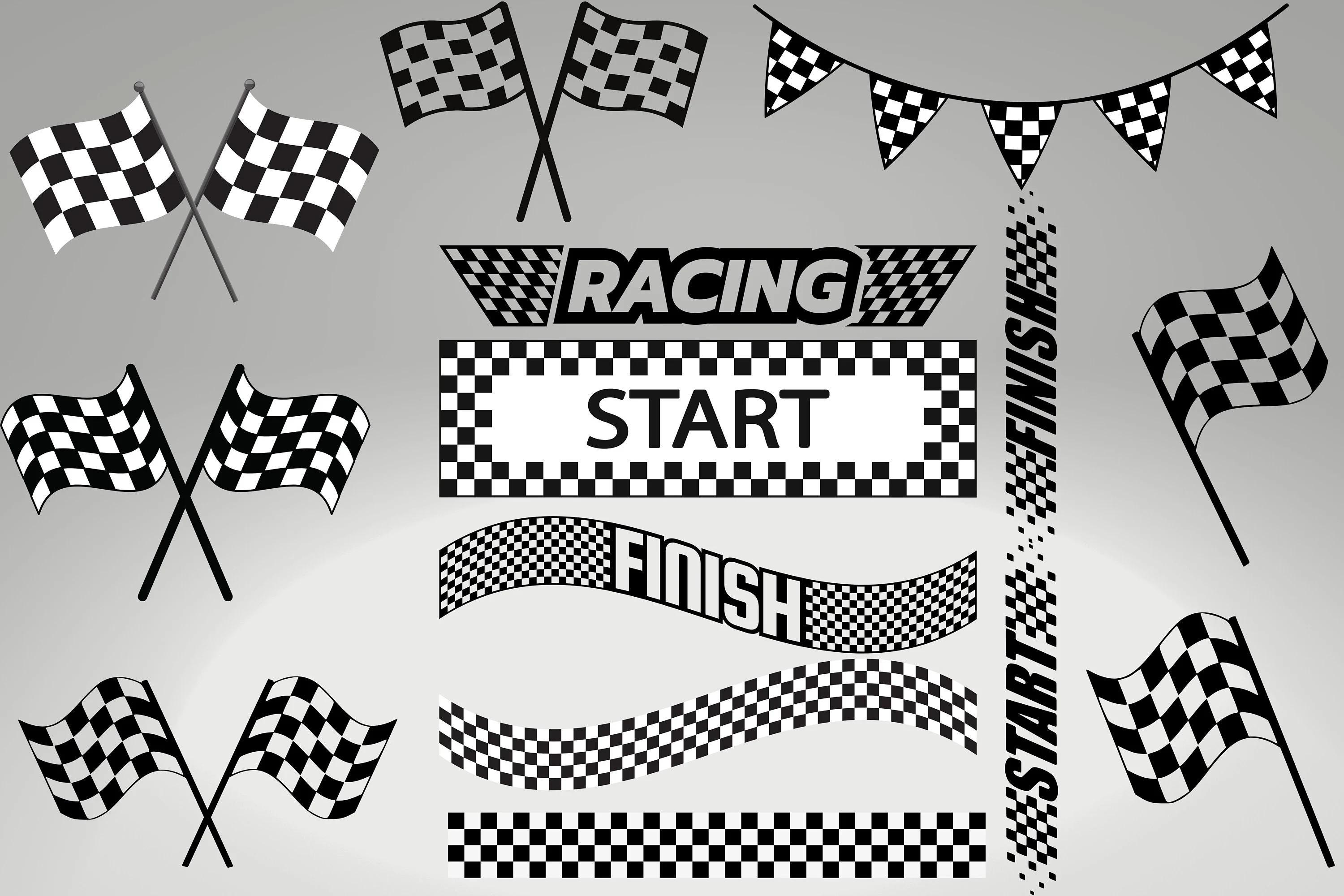 Racing Flags Bundle SVG, PNG, Jpg, Pdf Checkered Flag, Racing, Race ...