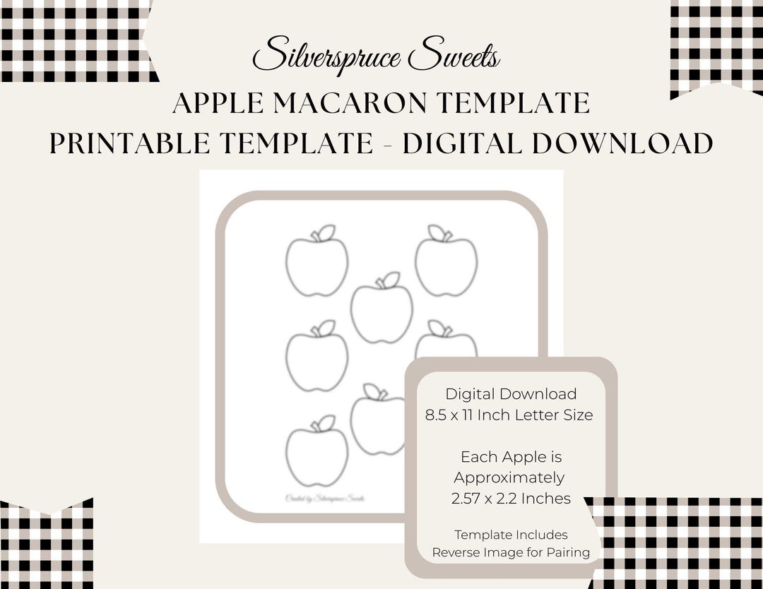 Apple Macaron Template - Etsy