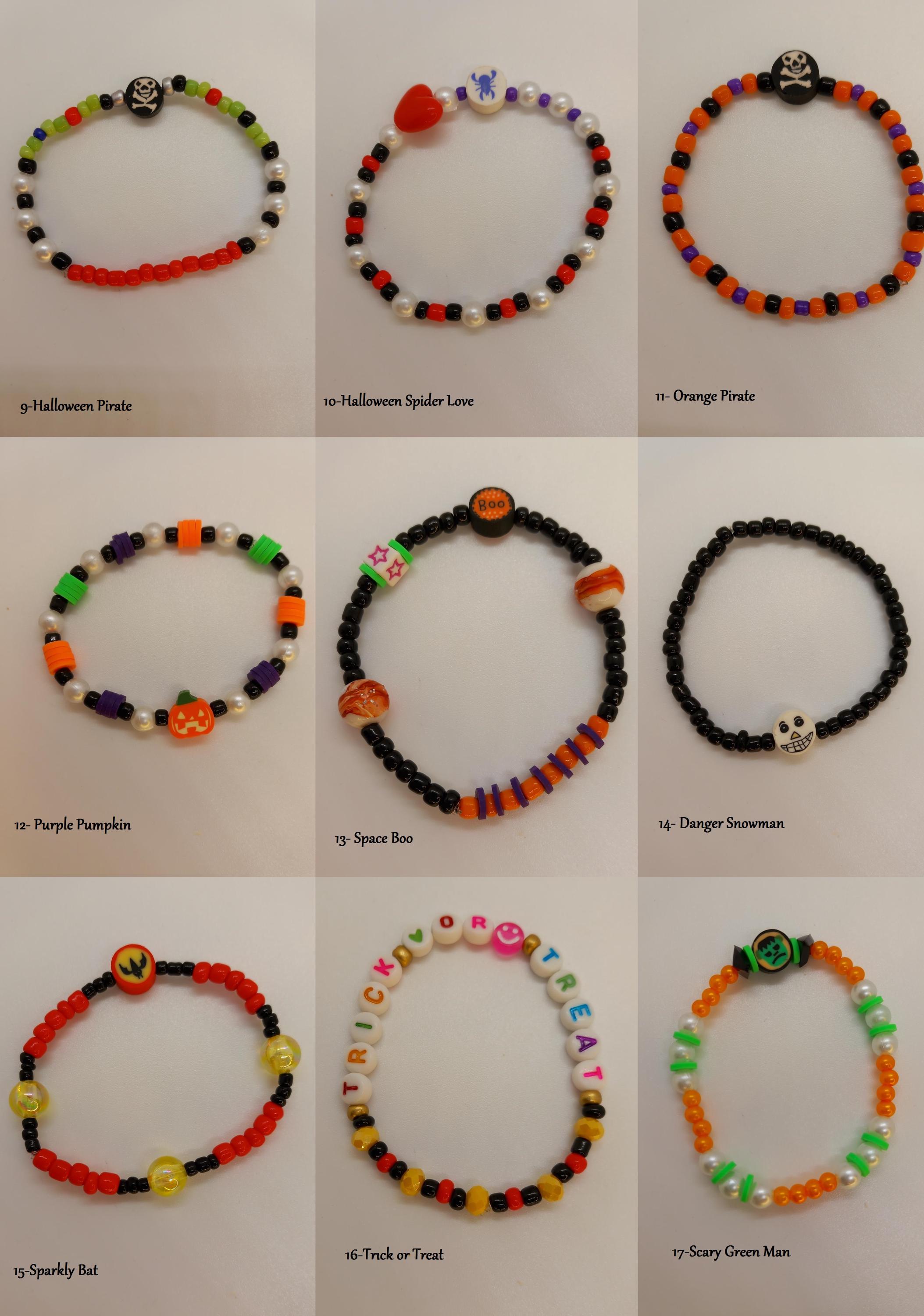 Halloween Beaded Friendship Bracelets, Halloween Bracelet for Women ...