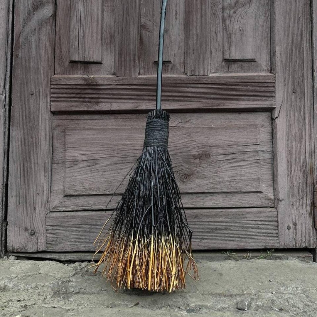 Black and Yellow Large Witch Broom, Sabbath Broom, Small and Extra ...