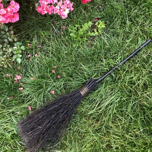 Black Natural Witch Broom, Halloween Pagan Broom Besom, Halloween Broom ...