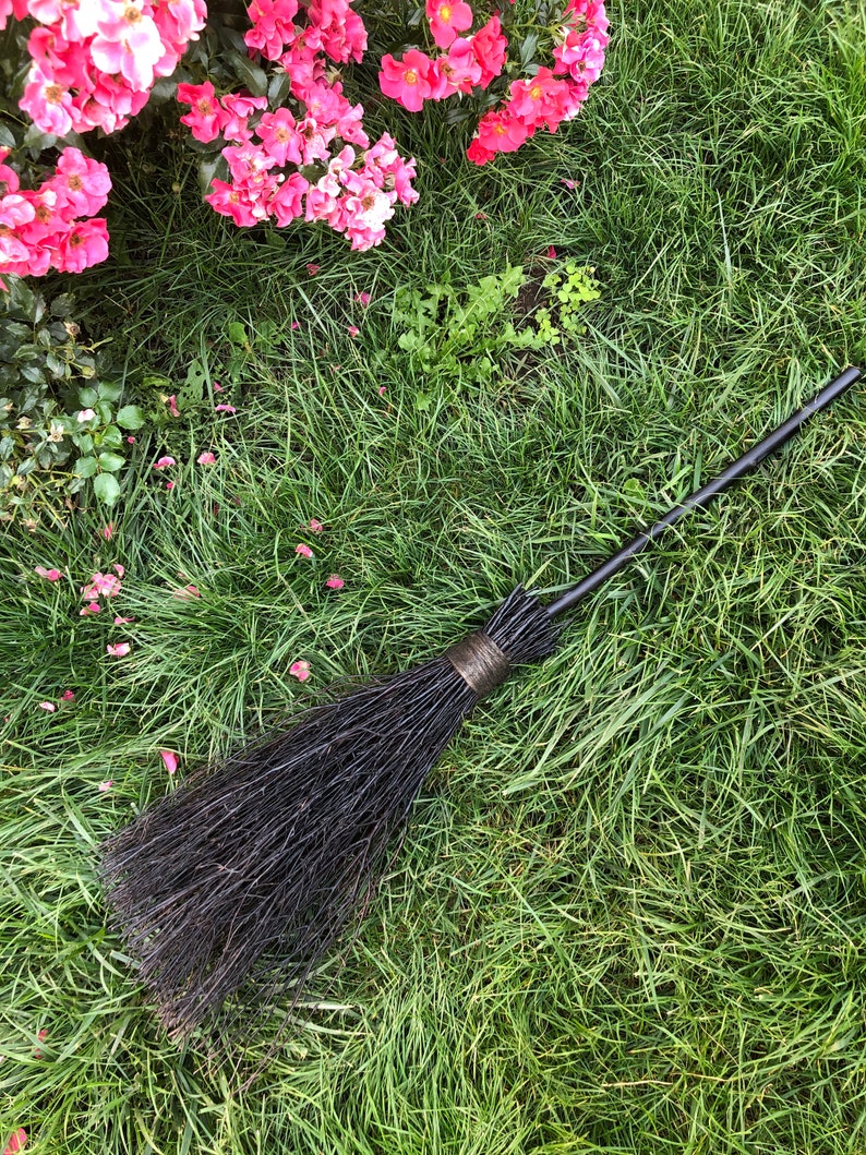 Black Natural Witch Broom, Halloween Pagan Broom Besom, Halloween Broom ...