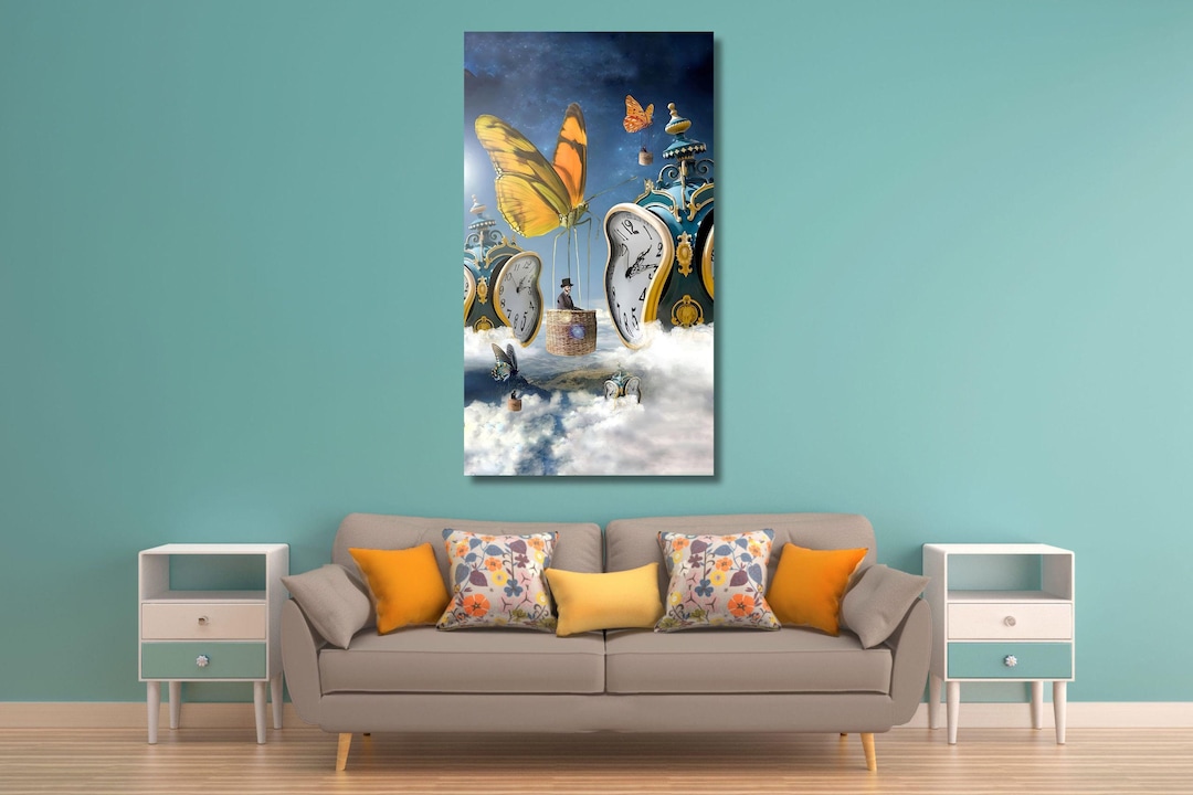 Salvador Dali: Dali Clocks, Time Travelling Canvas Wall Art/dali Poster ...