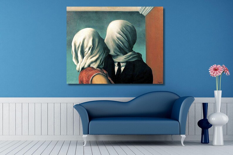 Rene Magritte: the Lovers (1928) Canvas Wall Art/magritte Painting ...
