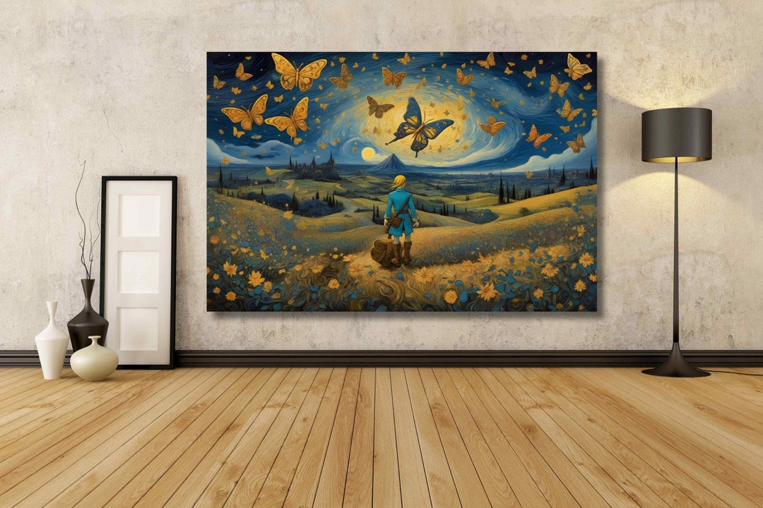 The Legend of Zelda: Breath of the Wild-van Gogh Starry Night Canvas ...