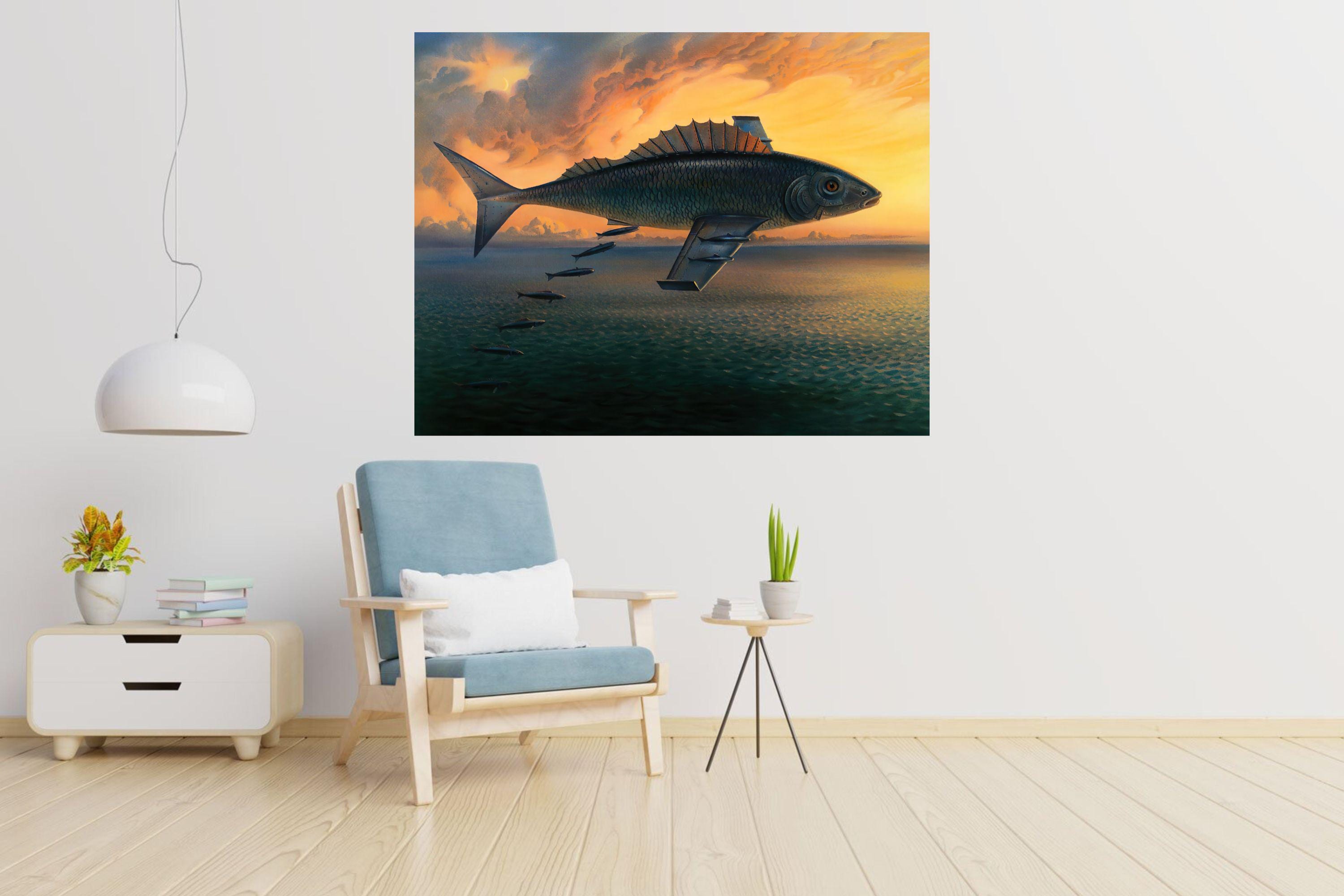 Vladimir Kush: the Flying Fish Canvas Wall Art/fish Pirnt/creative ...