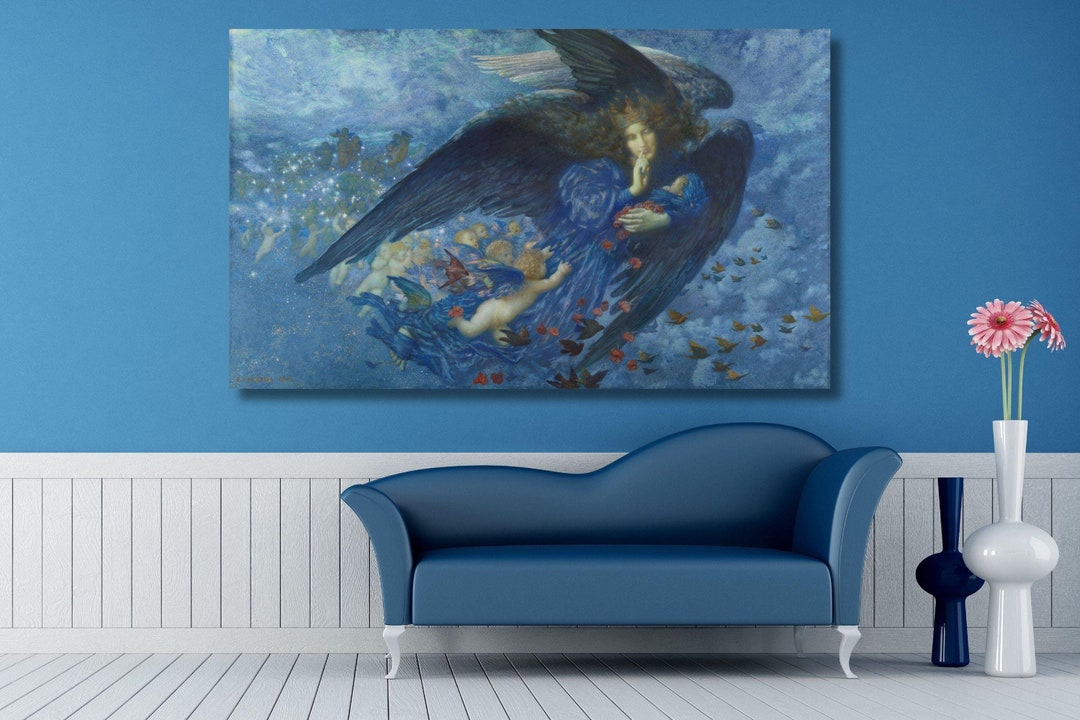 Edward Robert Hughes:night With Her Train of Stars (1912) Canvas Wall ...