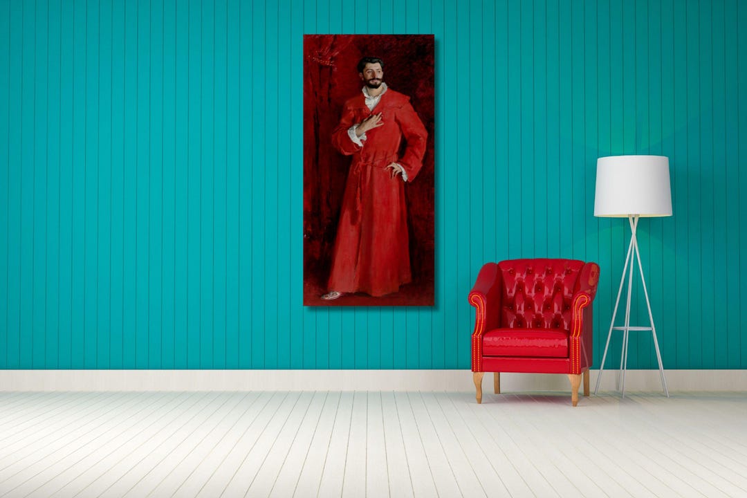 John Singer Sargent Dr. Pozzi at Home Canvas – 1881 Bold Red Portrait ...
