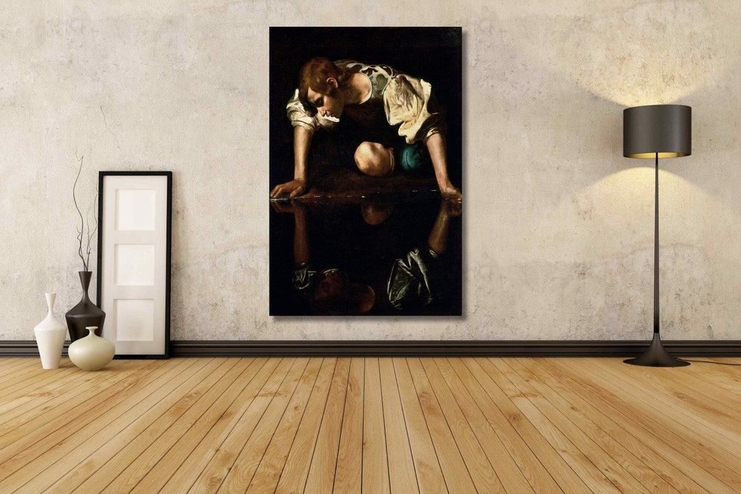 Caravaggio: Narcissus (1597-1599) Canvas Painting, Wall Artwork, Home ...