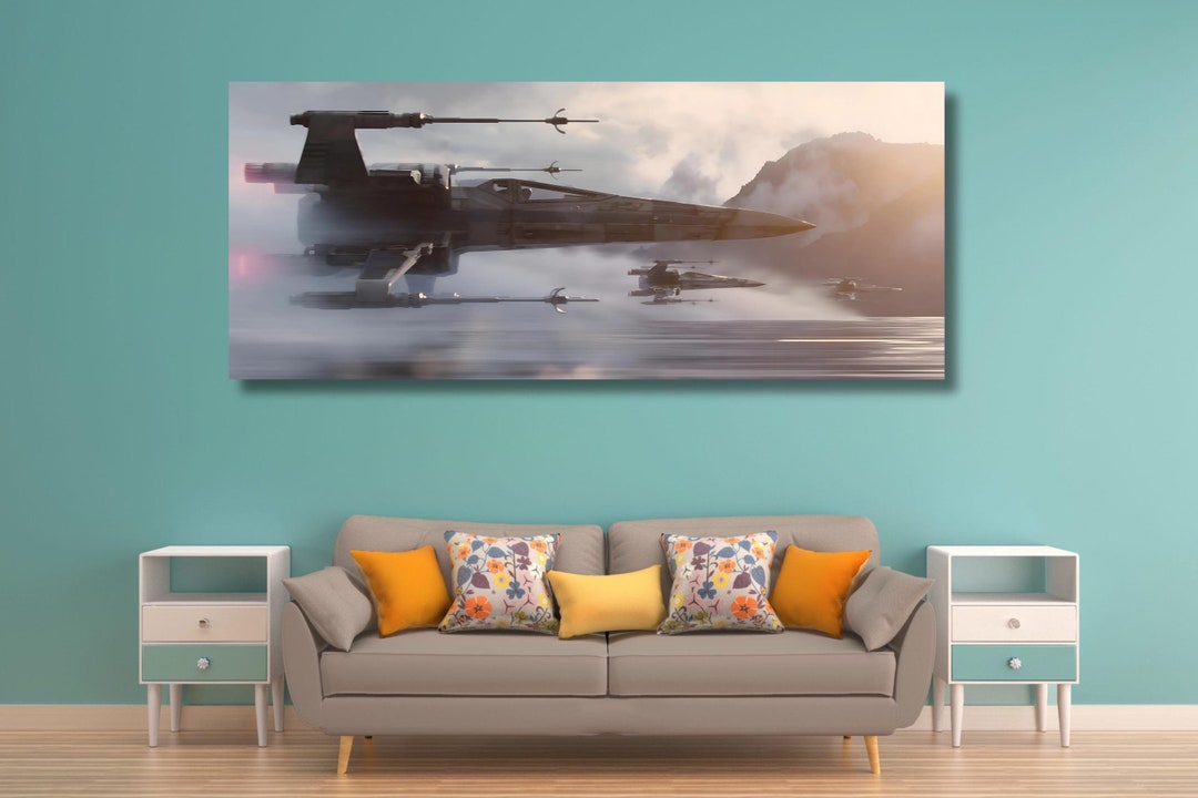 Star Wars X Wing Over Water Canvas Wall Art/starwars Painting/starwars ...