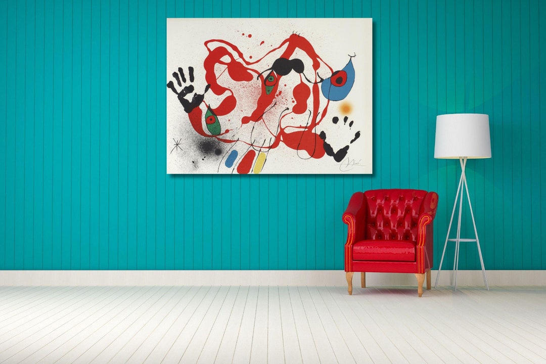 Joan Miro: the Rooster Merchant (1973) Canvas/exhibition Poster ...