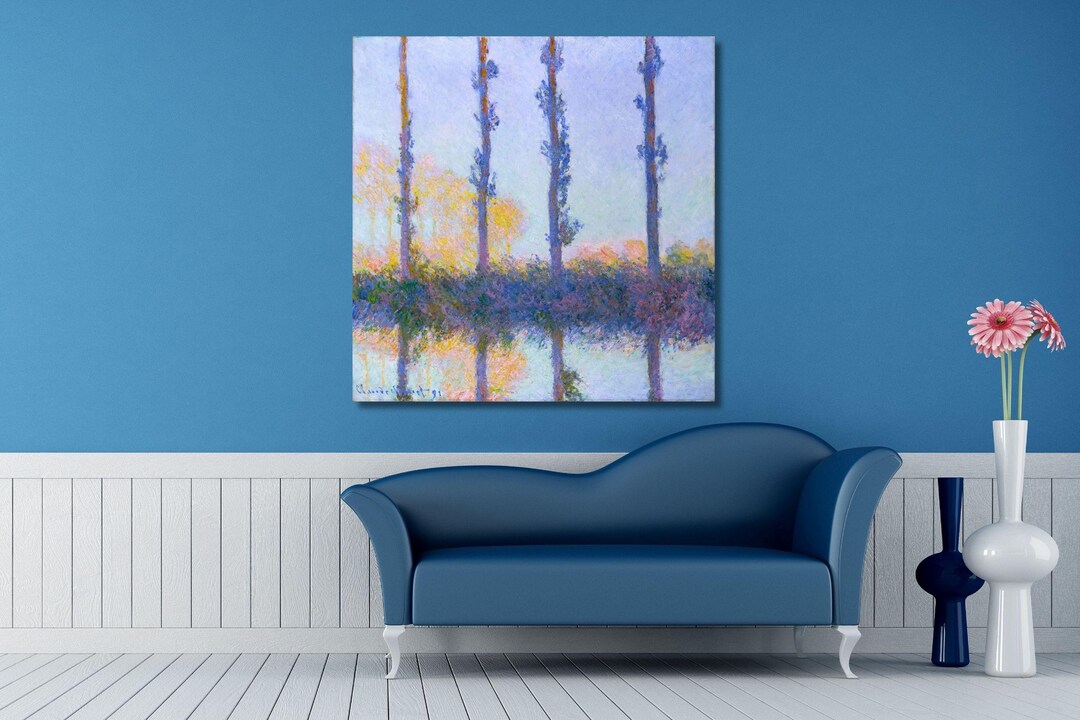Claude Monet: the Four Trees Canvas / Landscape Painting ...