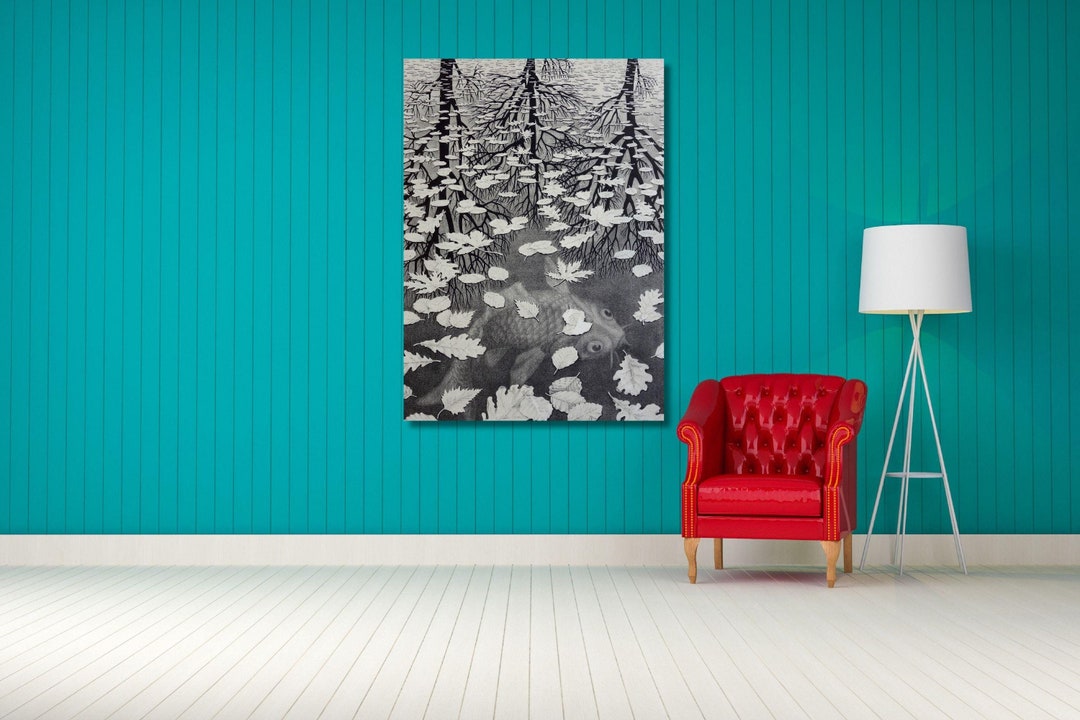 Maurits Cornelis Escher: Three Worlds (1955) Canvas Wall Art/escher ...