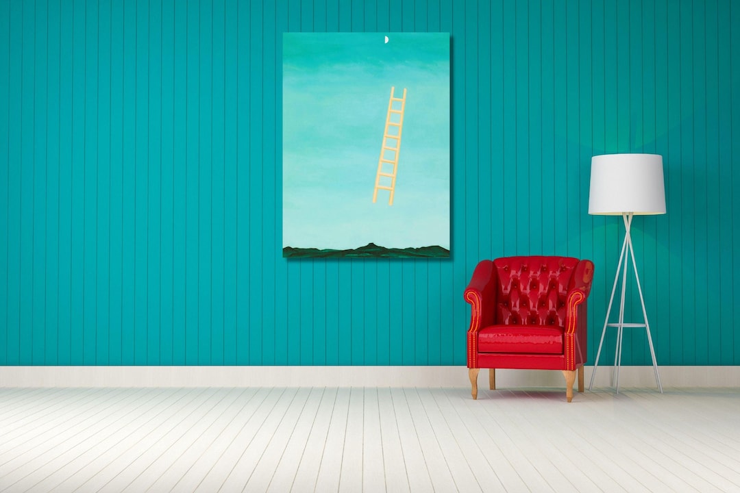 Georgia O'keeffe: Ladder to the Moon (1958) Canvas Art/exhibition ...