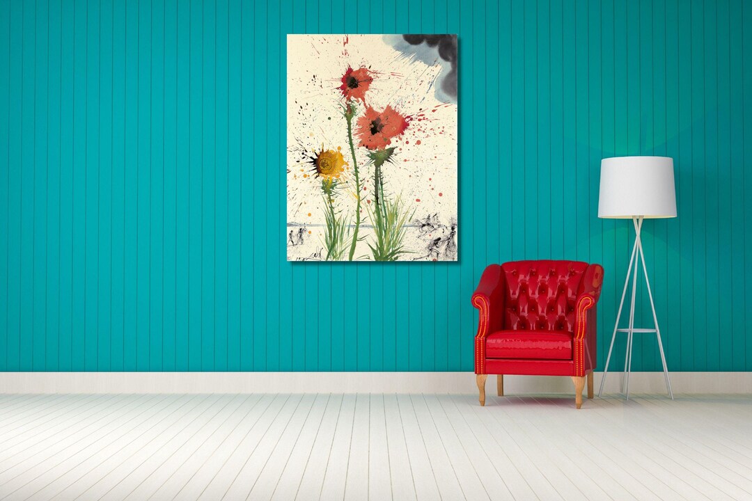 Salvador Dali: Explosive Spring (1965) Canvas Wall Art/spring Flowers ...