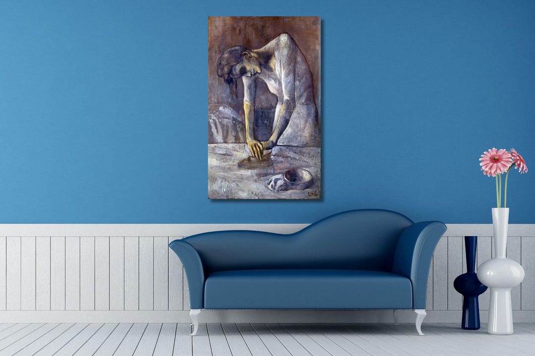 Pablo Picasso: the Ironer Canvas/blue Period Artwork/vintage 20th ...