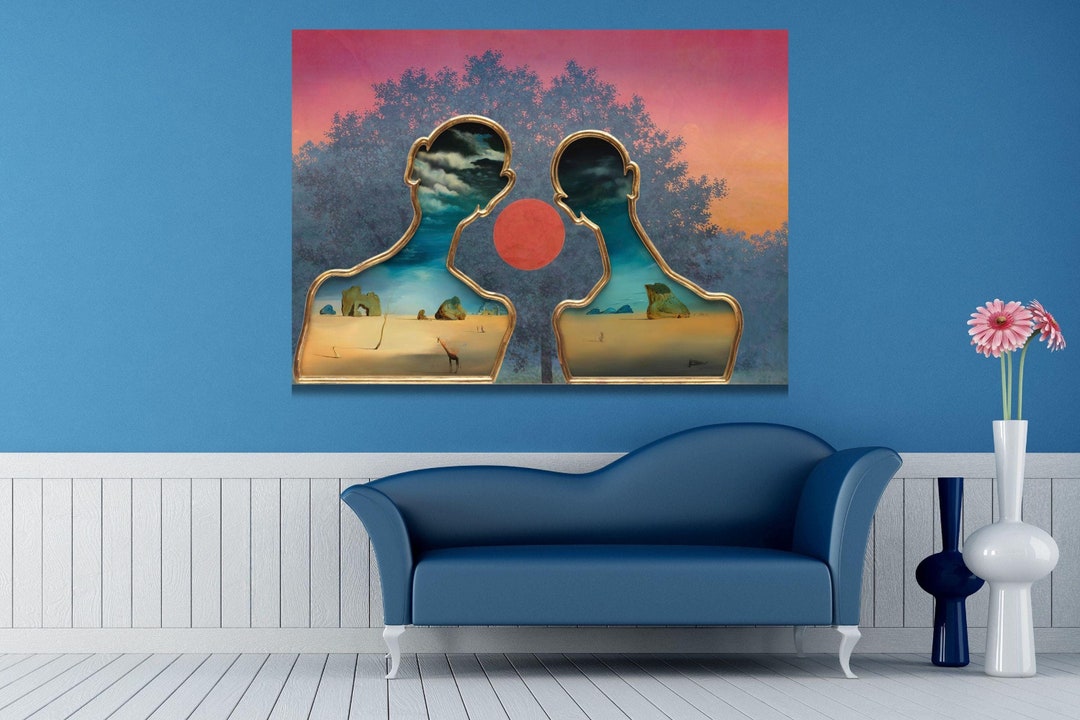 Salvador Dali: A Couple With Their Heads Full of Clouds Canvas Wall Art ...