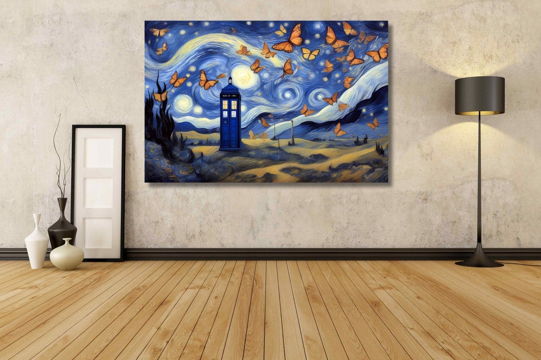 Doctor Who Tardis Box Vincent Van Gogh Canvas Wall Art,tv Series ...
