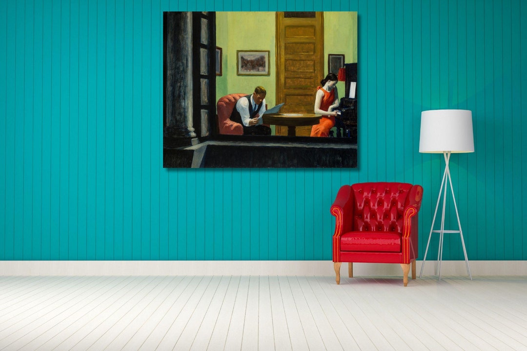 Edward Hopper: Room in New York (1932) Canvas Wall Art/famous Art ...