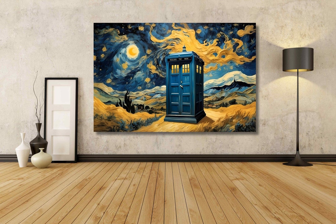 Doctor Who Tardis Box Vincent Van Gogh Canvas Wall Art,tv Series ...