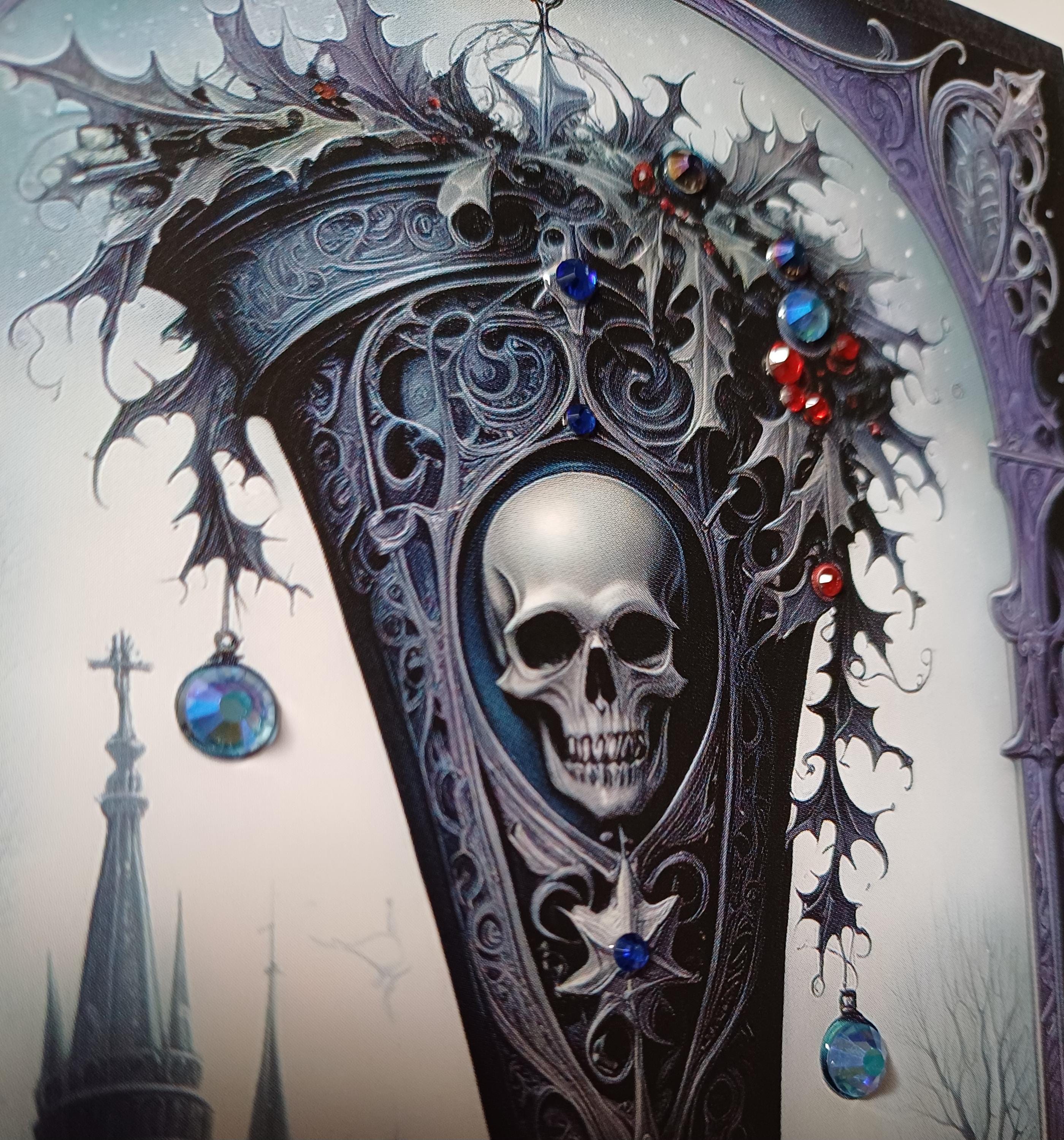 Gothic Christmas Card. Handmade. - Etsy