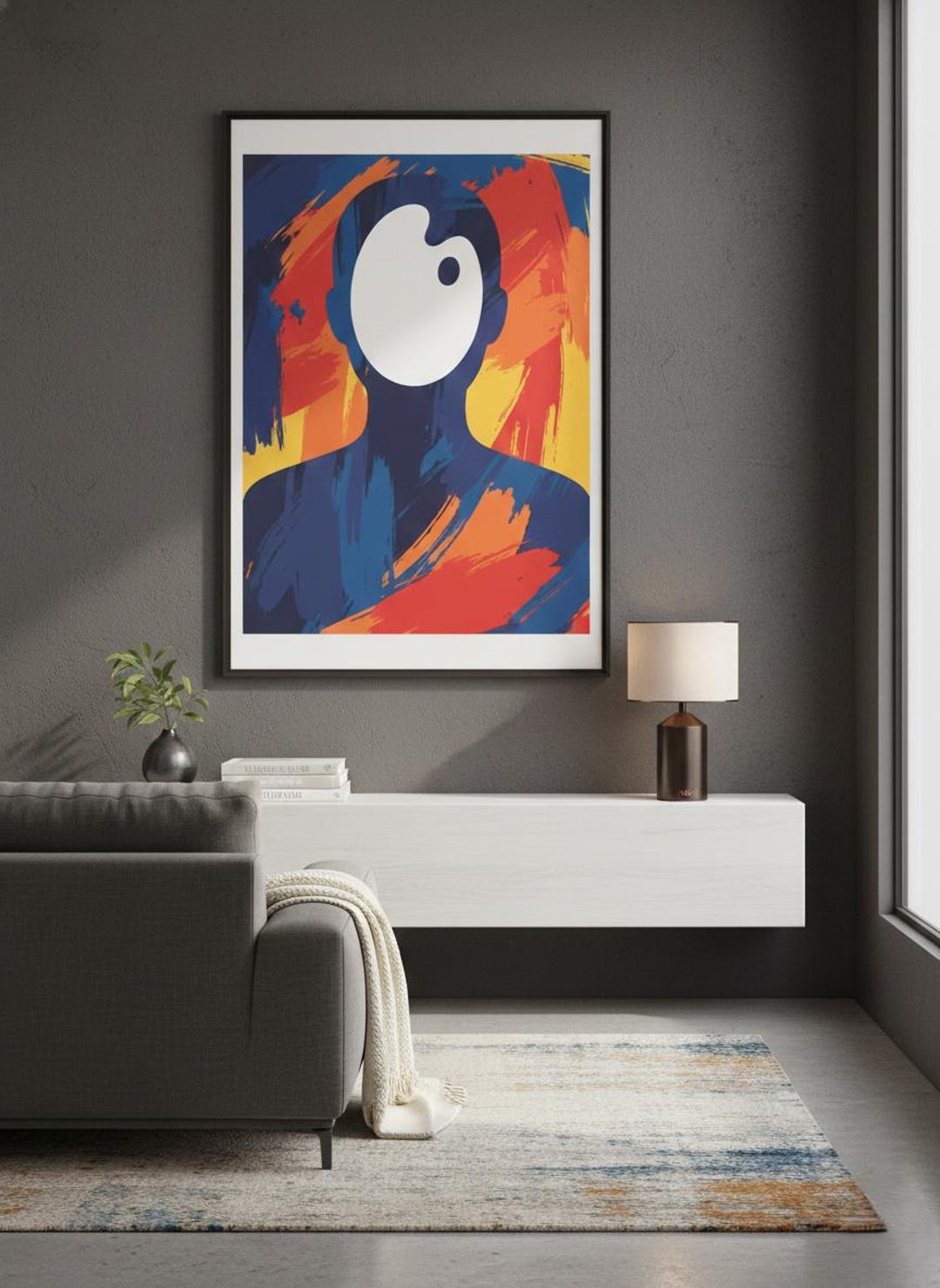 Abstract Faceless Portrait Wall Art Canvas, Modern Colorful ...