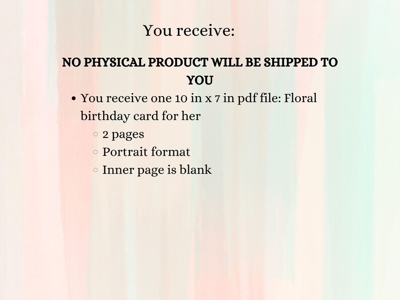 Simple Portrait Floral Birthday Card for Her Printable - Etsy