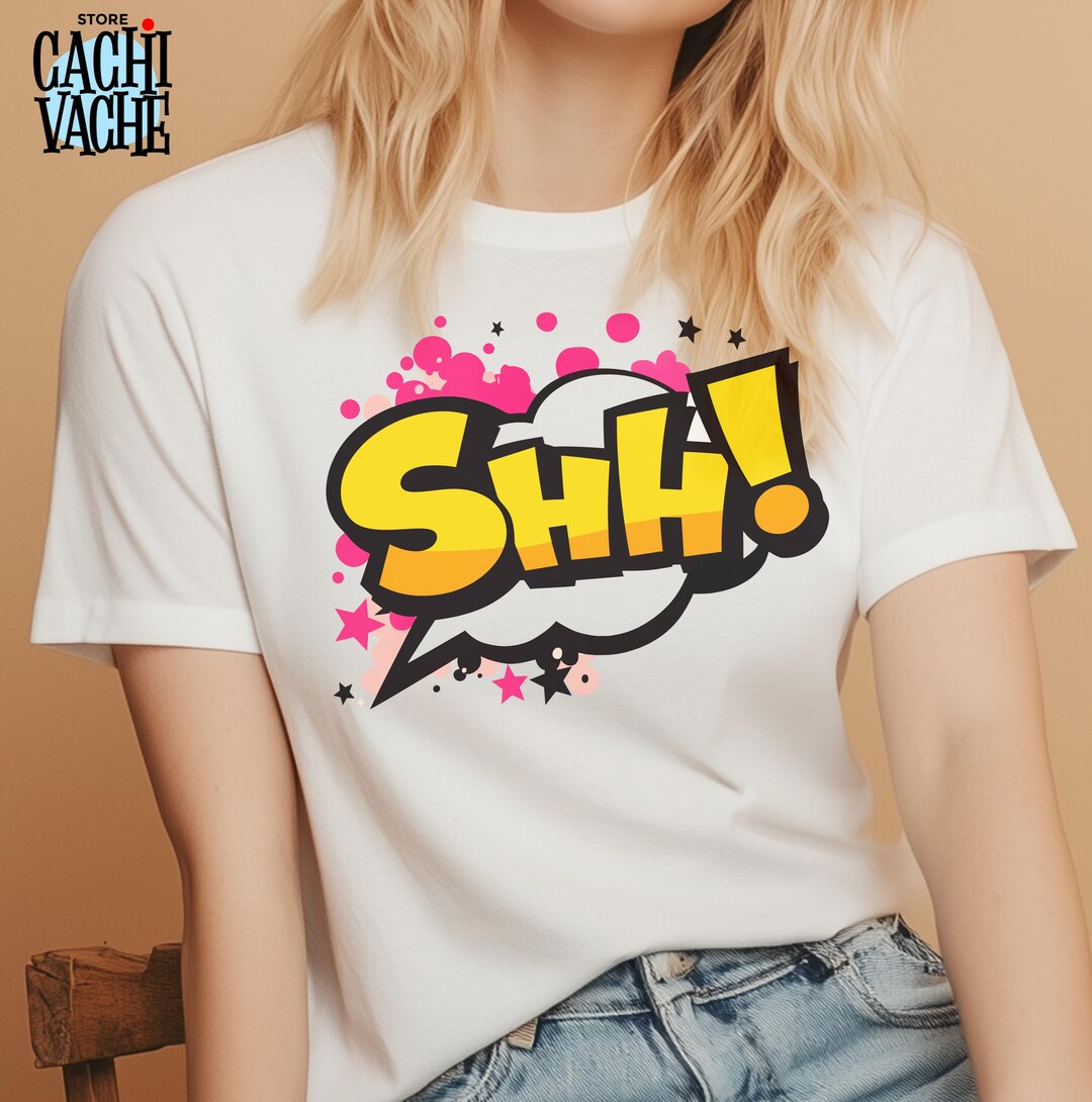 Retro Colorful Meme T-shirt Shh Funny and Vintage Vibes - Etsy