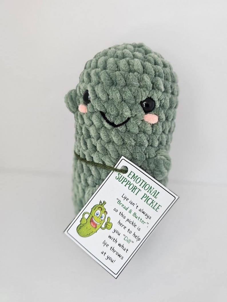 No Sew Pickle Crochet Pattern, Emotional Support Pickle PDF, Instant ...