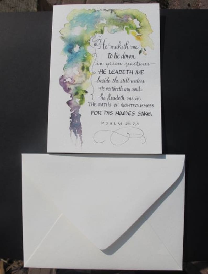 Christian Greeting Card Psalm 23 Card Bible Verse Card in | Etsy