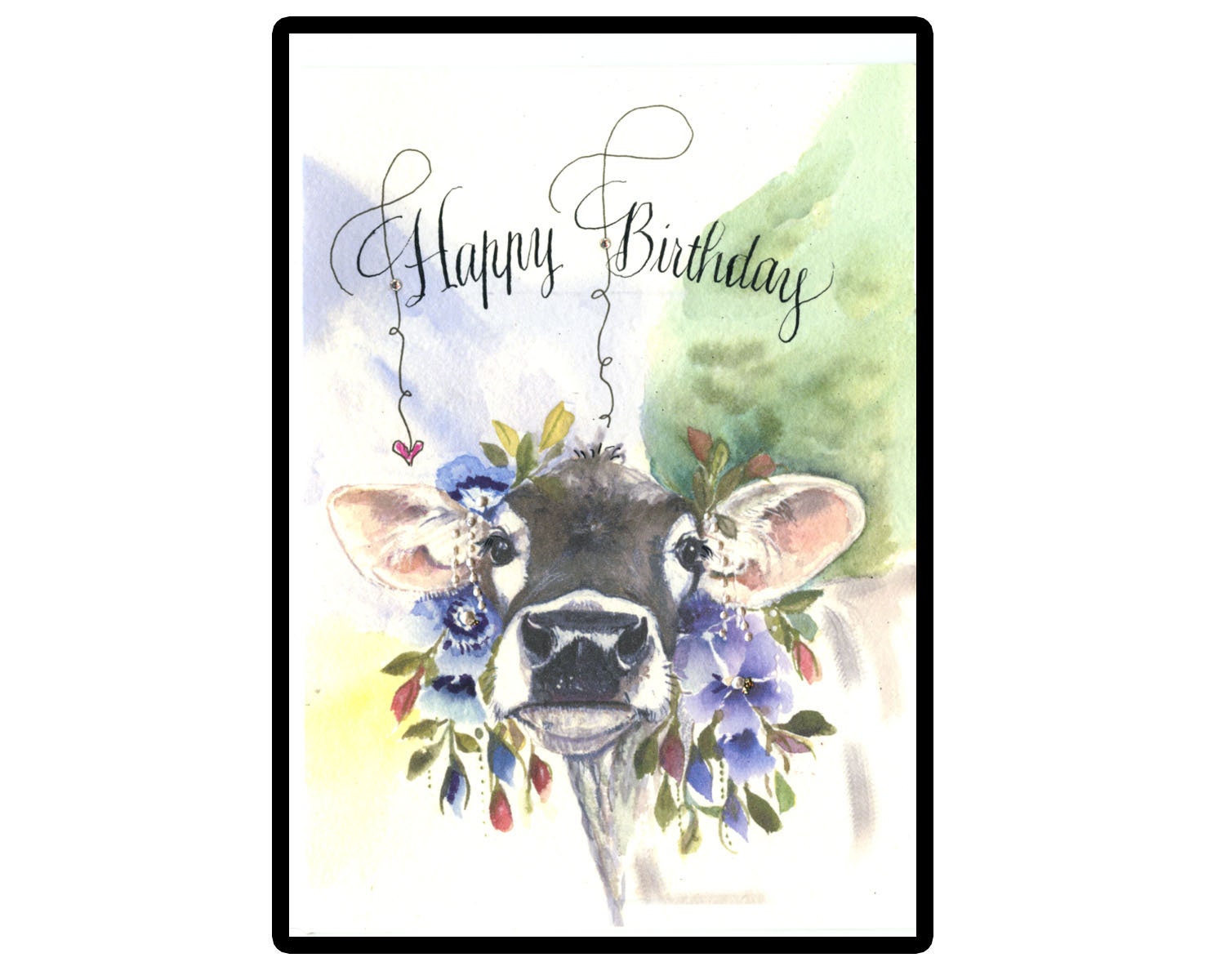 Happy Birthday Jersey Cow Card Dairy Cow Card Farm Animal - Etsy