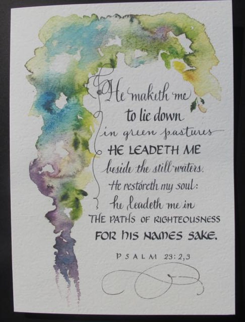 Christian Greeting Card Psalm 23 Card Bible Verse Card in | Etsy