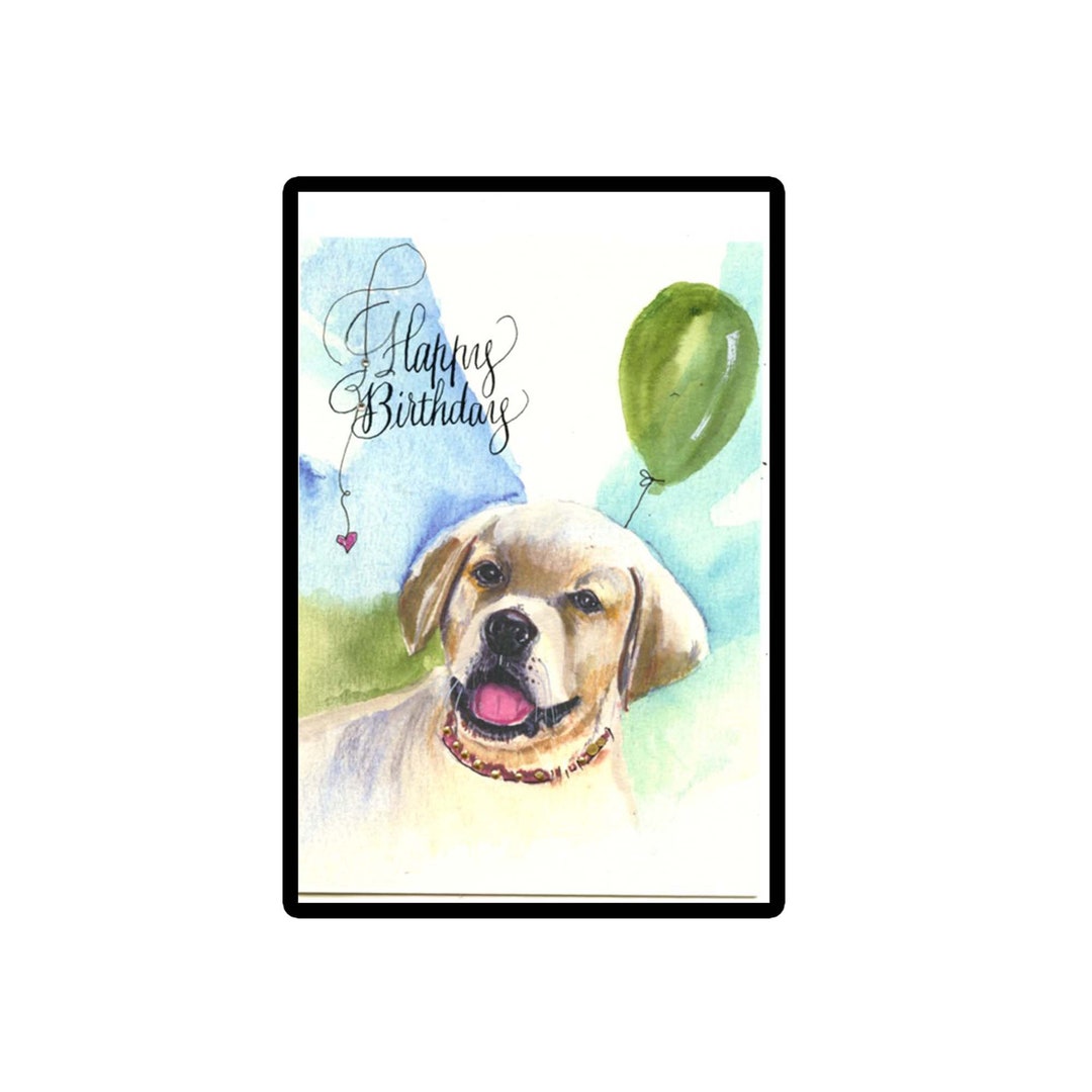 Yellow Lab Puppy Card, Labrador Retriever Card, Cute Lab Card - Etsy