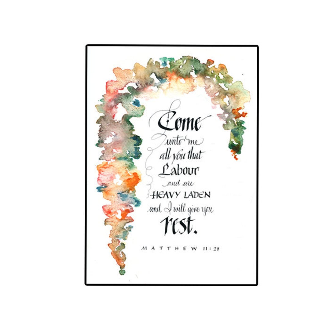 Handmade Christian Greeting Card, Bible Verse Card in Calligraphy - Etsy