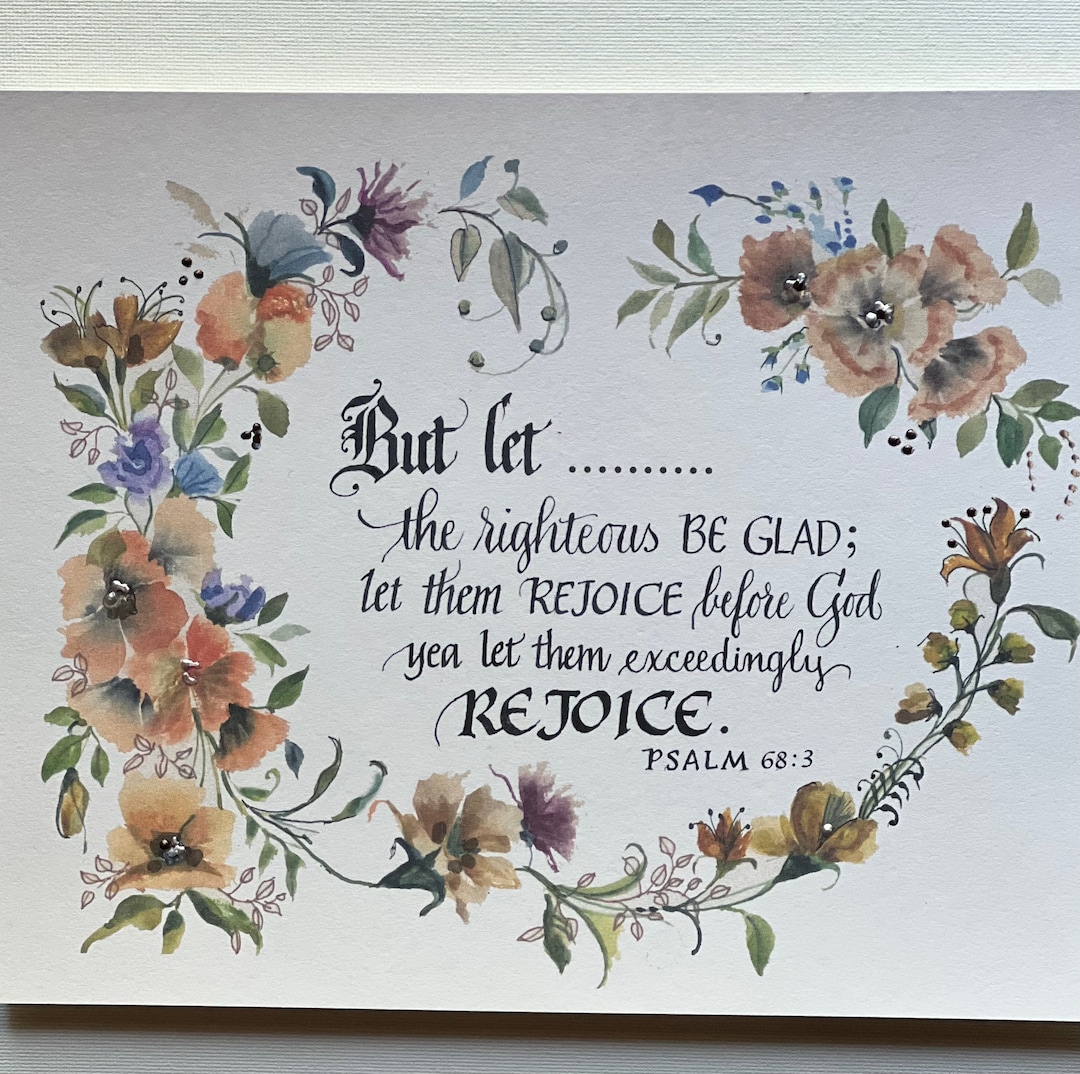 Bible Verse Wall Hanging, Print of Psalm 68, Framable Scripture of Joy ...