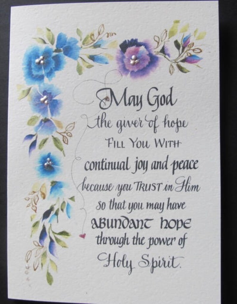 Scripture Greeting Card Bible Verse Card With Hand Painted | Etsy