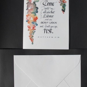 Handmade Christian Greeting Card, Bible Verse Card in Calligraphy - Etsy