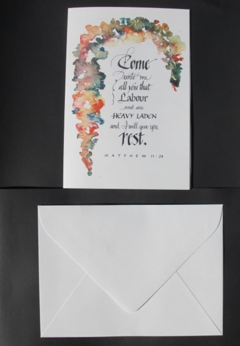 Handmade Christian Greeting Card, Bible Verse Card in Calligraphy - Etsy