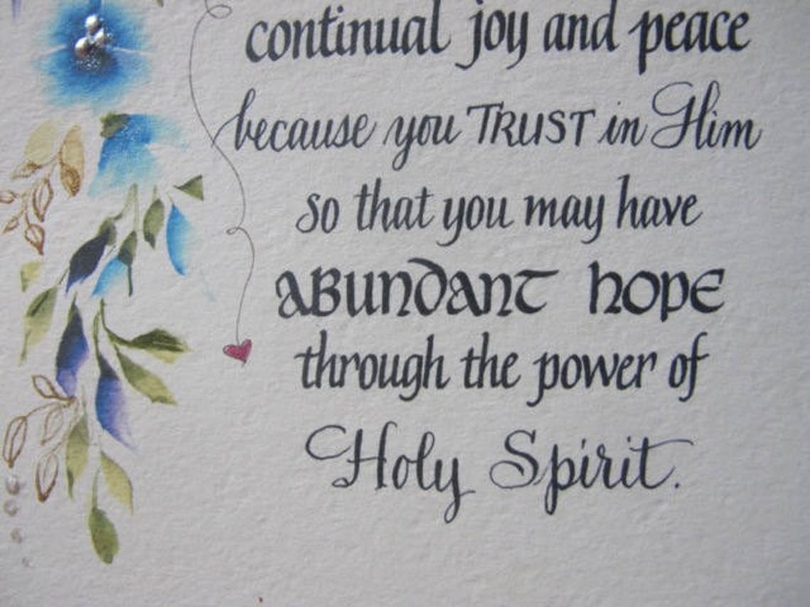 Scripture Greeting Card, Bible Verse Card With Hand Painted Flowers - Etsy