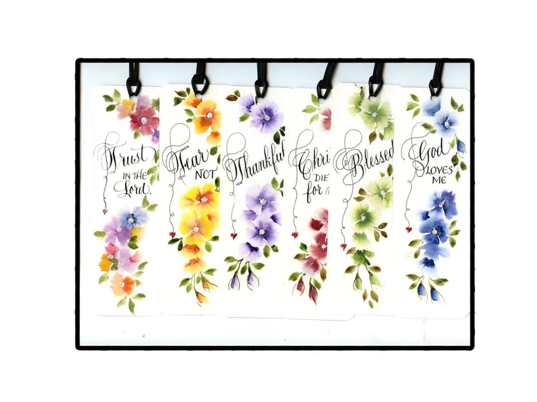 Inspirational Bookmarks, Beautiful Floral Bookmarks, Colorful ...