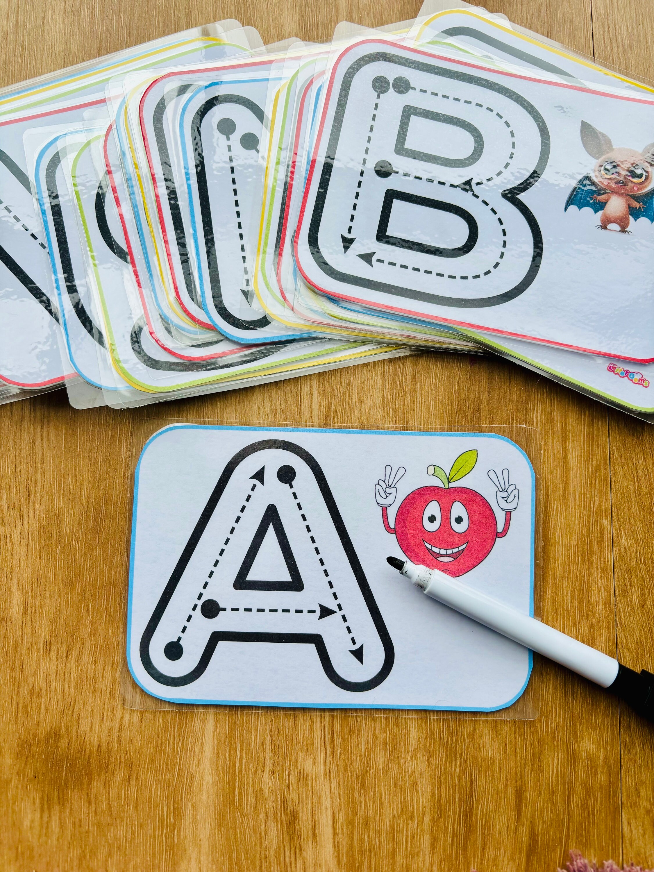 Alphabet Tracing Cards: Play Dough Mats, Phonics (digital Download) - Etsy